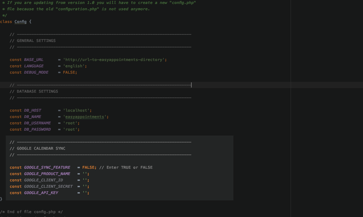 Syncing appointments with Google Calendar - Easy!Appointments